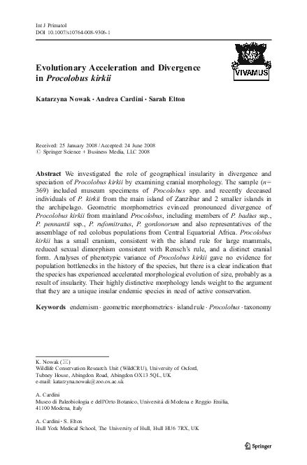 pdf nowak et al 2008 evolutionary acceleration and divergence in