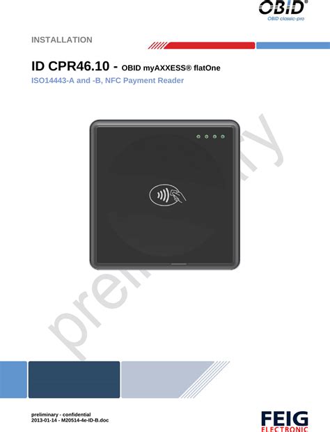 Feig Electronic Cpr46 Rfid Reader User Manual