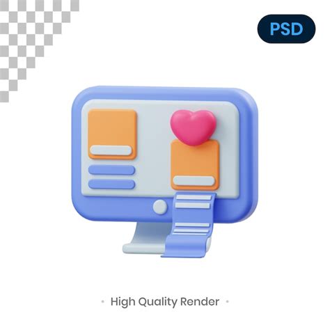 Premium Psd Computer 3d Render Illustration Premium Psd