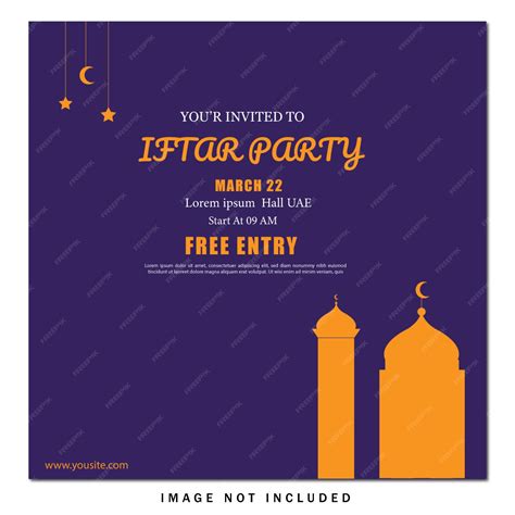 Premium Vector Vector Background Vertical Iftar Party Invitation Template
