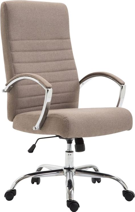 Bureaustoel Arturo Xxl Op Wielen Taupe Stof Ergonomische