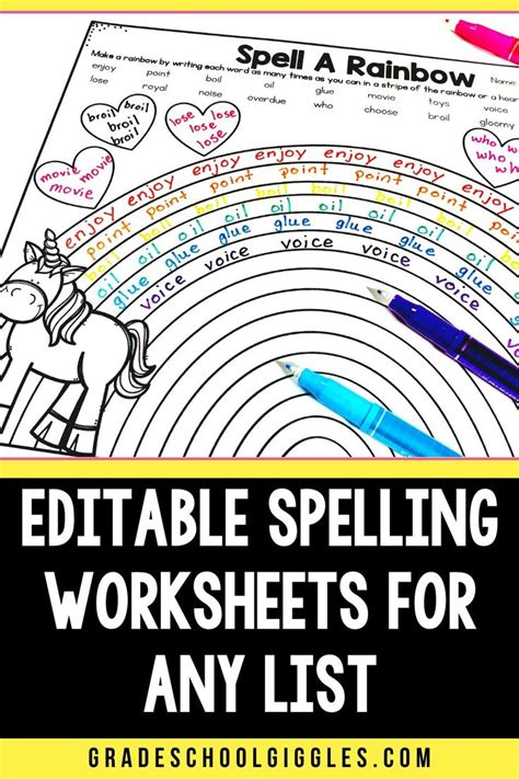 Fun Spelling Practice Worksheets And Activities Grade School Giggles