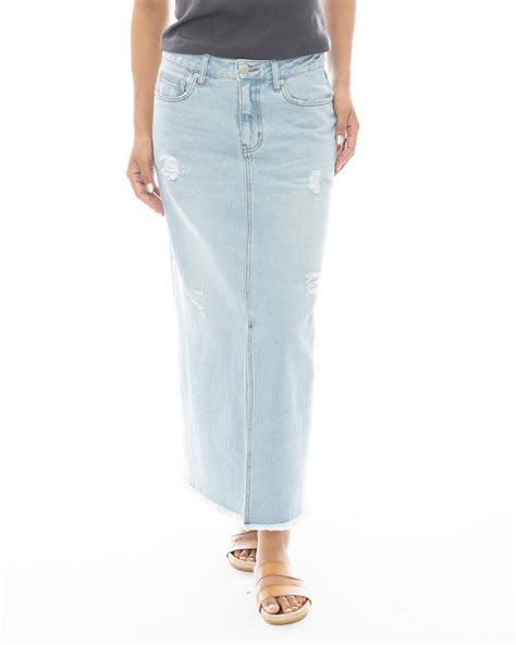 【outlet】billabong レディース 【beach Lover Jeans】 Crush Long Skirt Denim スカー
