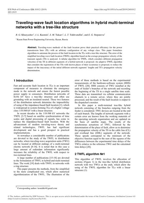 Pdf Traveling Wave Fault Location Algorithms In Hybrid Multi Terminal Networks With A Tree