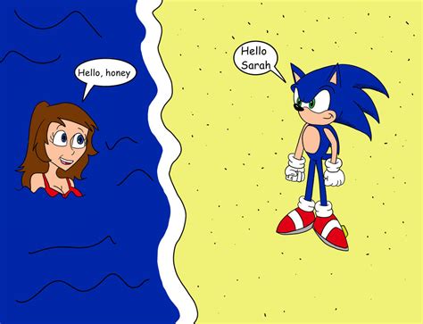 Sonic Waving Sarah In Public Beach By Matiriani28 On Deviantart
