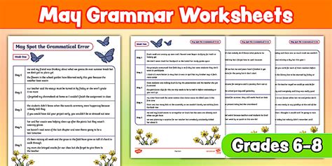 May Spot The Grammatical Error Worksheet For 6th 8th Grade