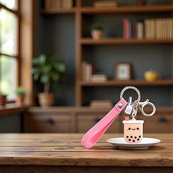 Silicone Boba Keyring Seadiquiet Pink Silicone Pearl Cute Boba Drink