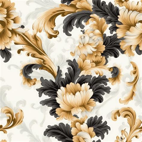Premium Ai Image Traditional Illustration Of Rococo Seamless Pattern Ai Generated