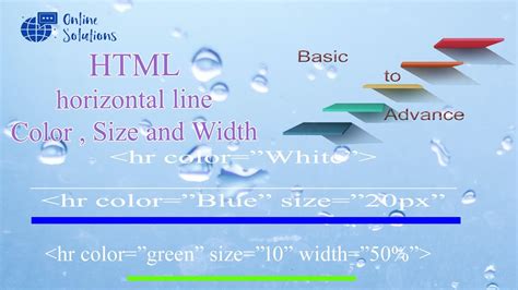 html hr horizontal line attribute color size and width youtube
