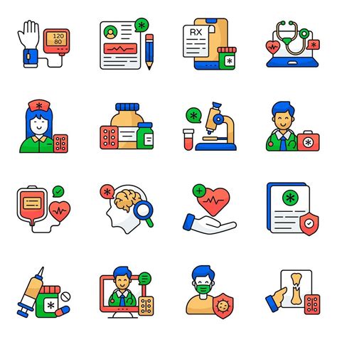 Set Of Medical Flat Style Icons 65687221 Vector Art At Vecteezy