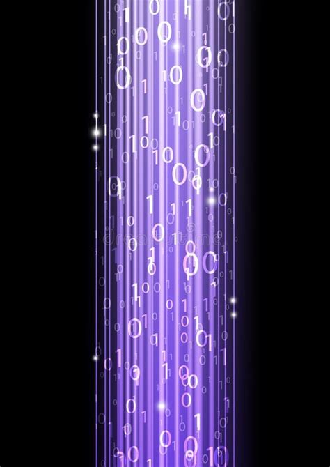 Purple Binary Code Background Information Concept Stock Illustrations
