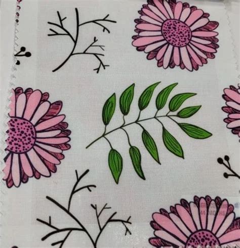 Leaf Printed Fabric Digital Prints Multicolour At ₹ 51 Meter In Surat