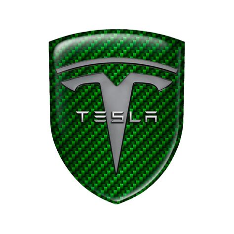 Tesla Emblem Shield Silicone Green Carbon Edition Domed Emblems Stickers X Sticker