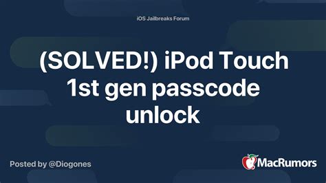Solved Ipod Touch 1st Gen Passcode Unlock Macrumors Forums