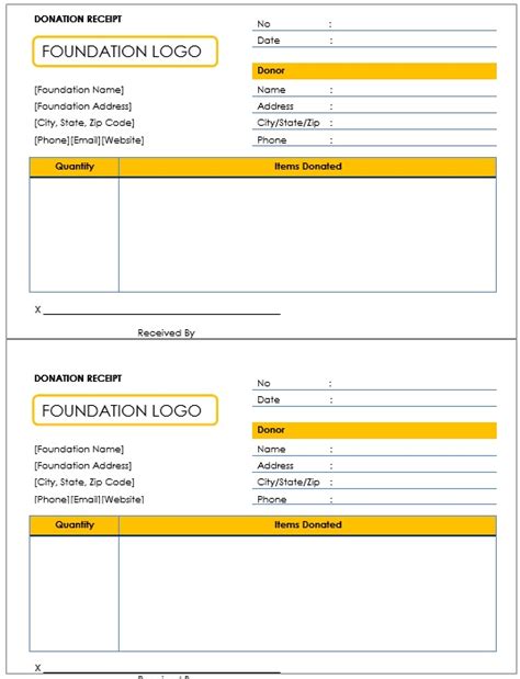 12 Free Sample Donation Contribution Receipt Templates Printable Samples