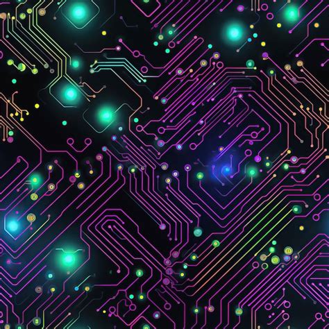 Premium AI Image Seamless Pattern Of A Microchip Circuit With Digital Electronic Technologies