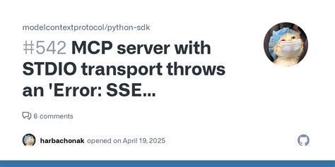 mcp server with stdio transport throws an error sse connection not