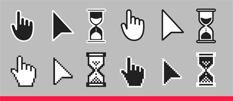 pointer hand arrow and hourglass loading clock mouse cursors 12670973
