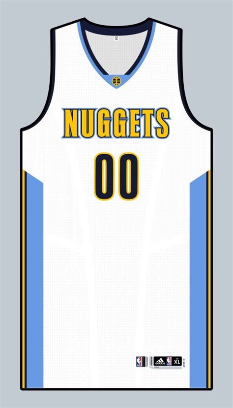 Denver Nuggets Basketball Jersey In White And Blue