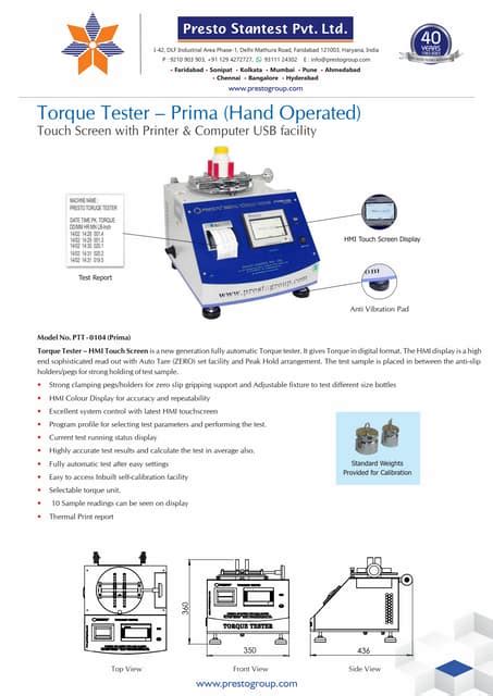 Precision Torque Tester With Printer For Accurate Bottle Testingpdf