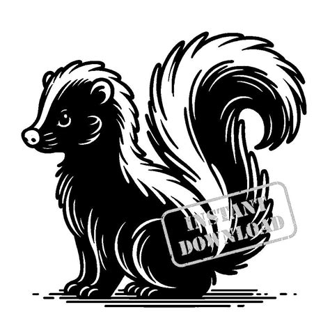 Skunk In Doodle Style Svg Bundle Etsy