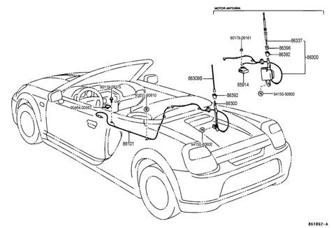 Toyota Mr2 Spyder Antenna Manual Pole Sub Assembly Pull