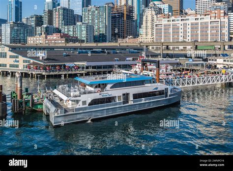King County Water Taxi At The Pier Along The Elliot Bay Waterfront Of
