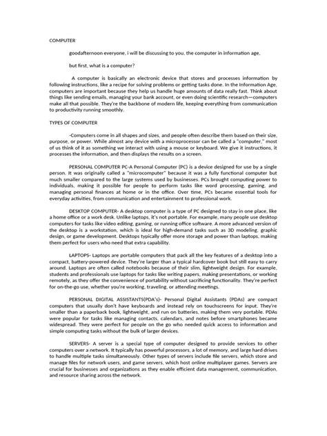 Computer Pdf Personal Digital Assistant Laptop