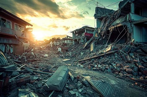 premium photo earthquake aftermath a dramatic image capturing the