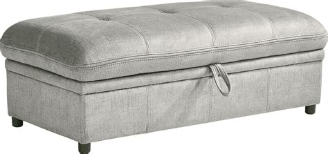 Cashton Heights Gray Microfiber Storage Ottoman Rooms To Go