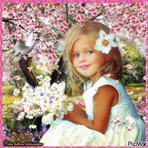Hd Enfant Dans Les Fleurs Free Animated  Picmix