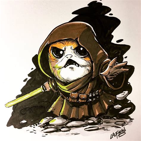 Derek Laufman‏ Porg Jedi Leão Geométrico Filme Star Wars