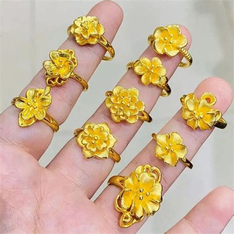Jual Cincin Bunga Emas Asli 24k 999 Shopee Indonesia