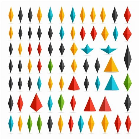 Pointed Vector Set White Background Isolated A High Premium Ai