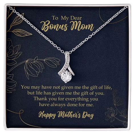 To Bonus Mom Necklace Mother S Day T Love Knot Stainless Steel