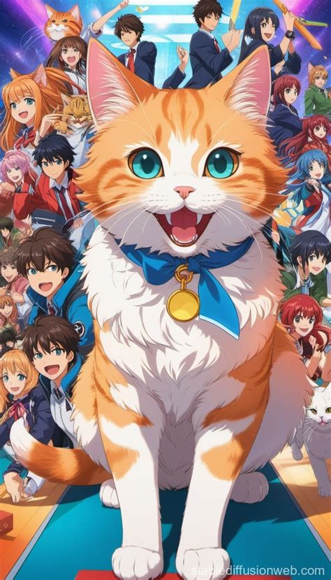 Happy Cat Giving An Excited Lesson Stable Diffusion Online