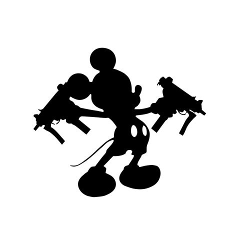 Mickey Mouse Witth Uzi Gun Sticker Vinyl Size And Color Etsy