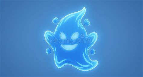 Playful Blue Ghost Liquid Form Glowing Serenity Stock Image Image