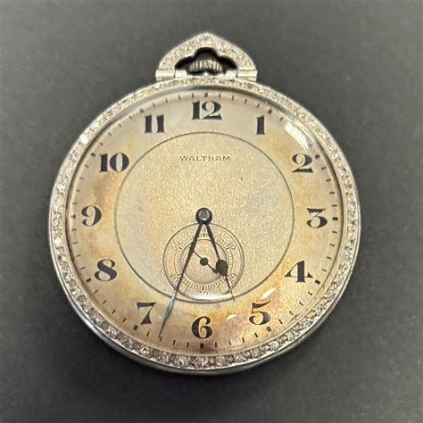 Lot 015 Platinum And Diamond Waltham Open Face Ruby” Pocketwatch