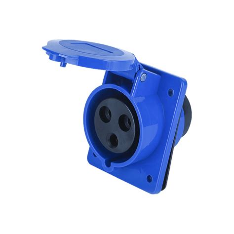 Industrial Panel Mounting Socket Outlet Angled Nvolt