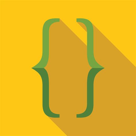 Curly Brackets Symbol Representing Coding And Programming On Yellow