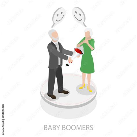 3d Isometric Flat Vector Illustration Of Social Generations Different