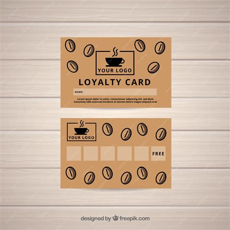 Free Vector Coffee Shop Loyalty Card Template