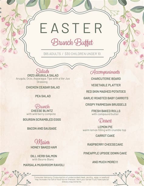 Easter Brunch Buffet Swiftwater Cellars All For One