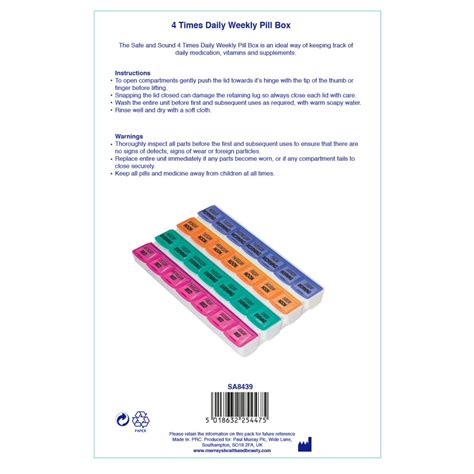 4 Times Daily Pill Box Murrays Health And Beauty Paul Murray Plc
