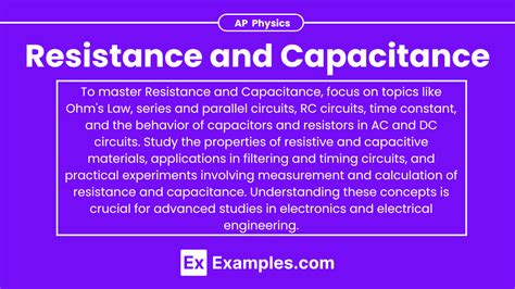 Unit 4 3 Resistance And Capacitance Notes And Practice Questions Ap