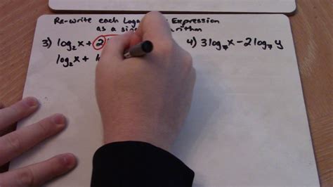 properties of logarithms combining logarithmic expressions youtube