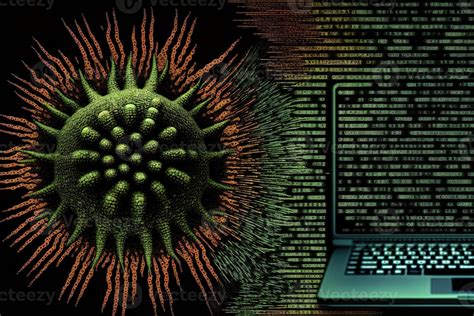 Abstract Concept Of Hacker Attack Virus Infected Software Dark Web