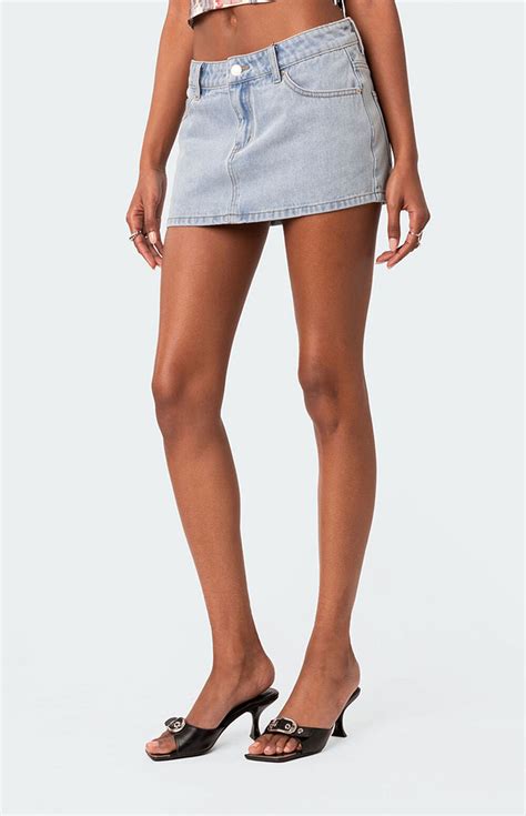 Edikted Chiara Denim Micro Skirt Pacsun