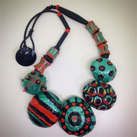 Pin On Necklace In 2024 Bead Art Fimo Beads Paper Jewelry